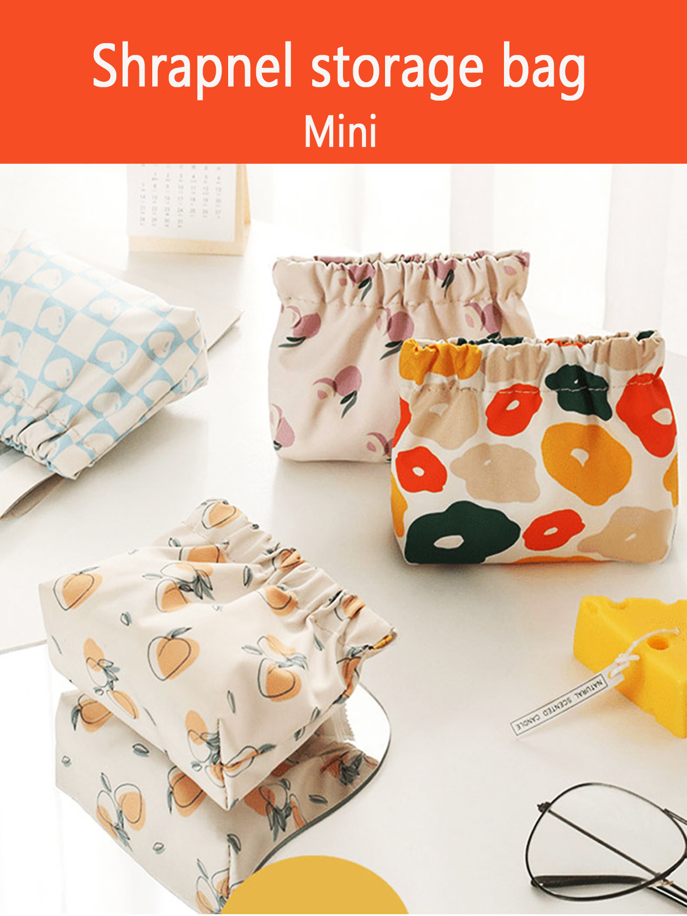 Upgrade Cartoon mini shrapnel printed lipstick bag storage bag keys ...