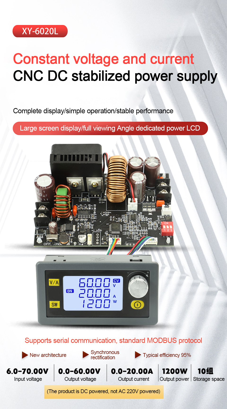 XY6020L CNC Voltage Regulator Power Supply DC Security Accuracy ...