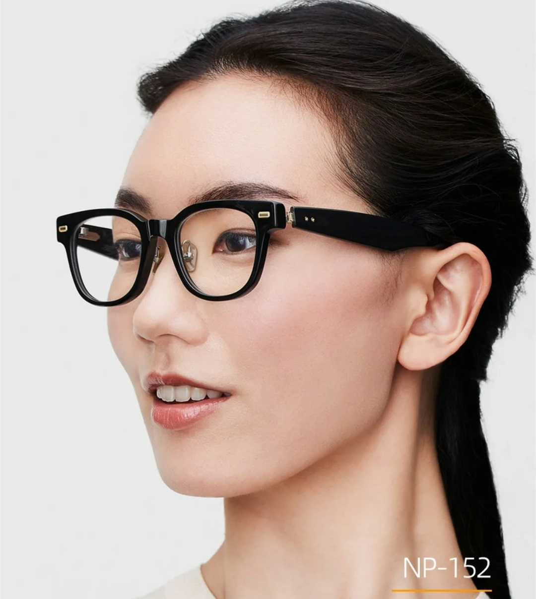 Inverted Trapezoidal Square Glasses Men Women Style Titanium Recurved ...