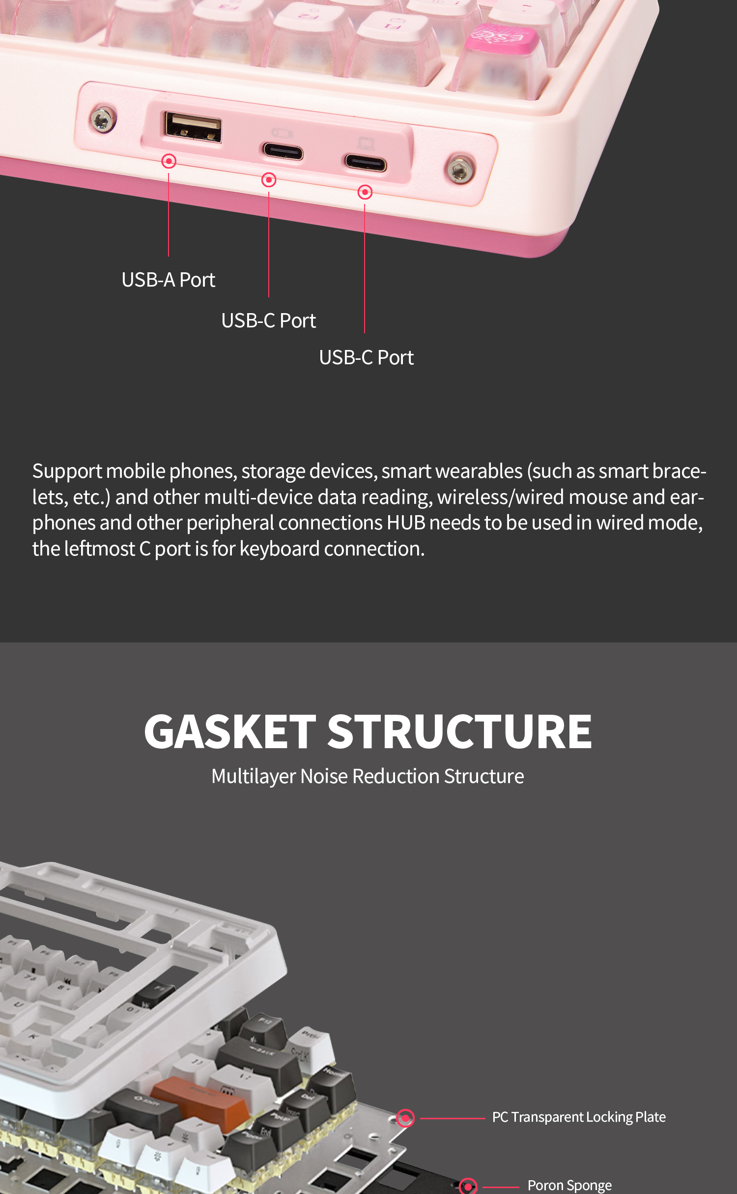 KZZI Kezhi K75 Pro+ Sakura Pink Wireless Three-Mode Mechanical Keyboard ...
