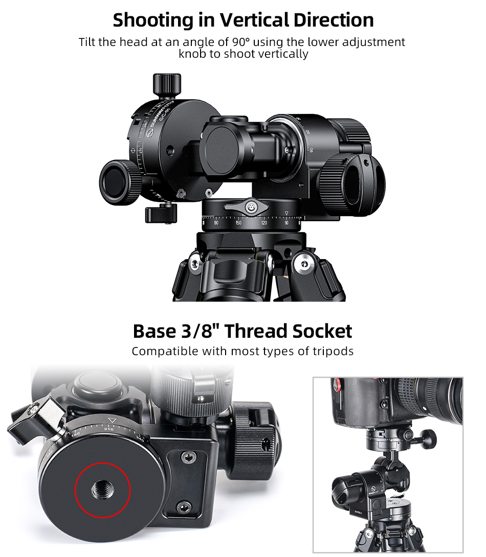 SUNWAYFOTO GH-PRO II GH-PRO II+ Panorama Head Arca Swiss Tripod Gear ...