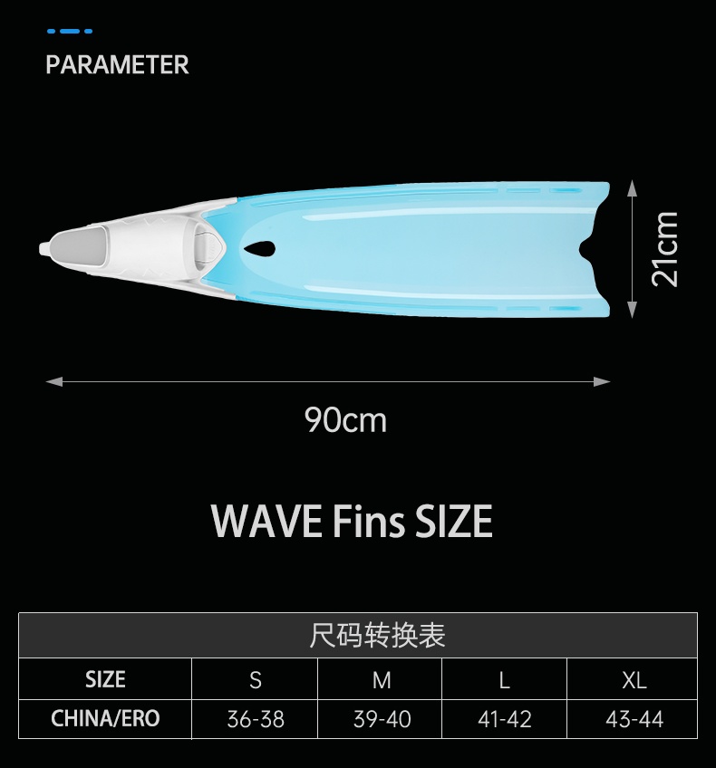 Uunisports Full Pocket Long Blade Diving Fins for Freediving and ...