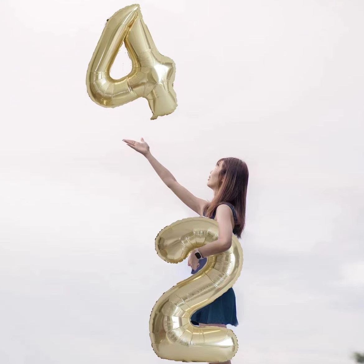 40inch Platinum Color Number Balloons Super big Number Balloon For ...