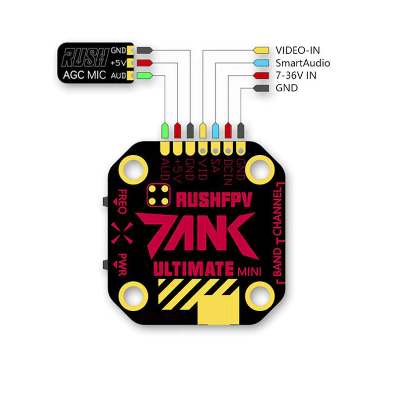 RUSH TANK Ultimate MINI 5.8GHz 48CH RaceBand 0/25/200/500/800mW ...