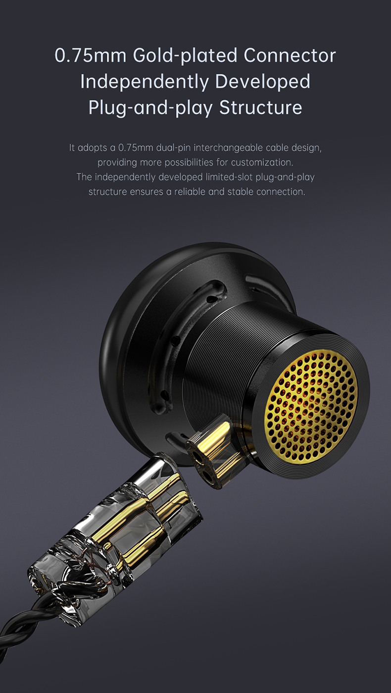 ND DTS flat-headed headphones Large-size moving coil unit High-performance semi-in-ear earplugs ...