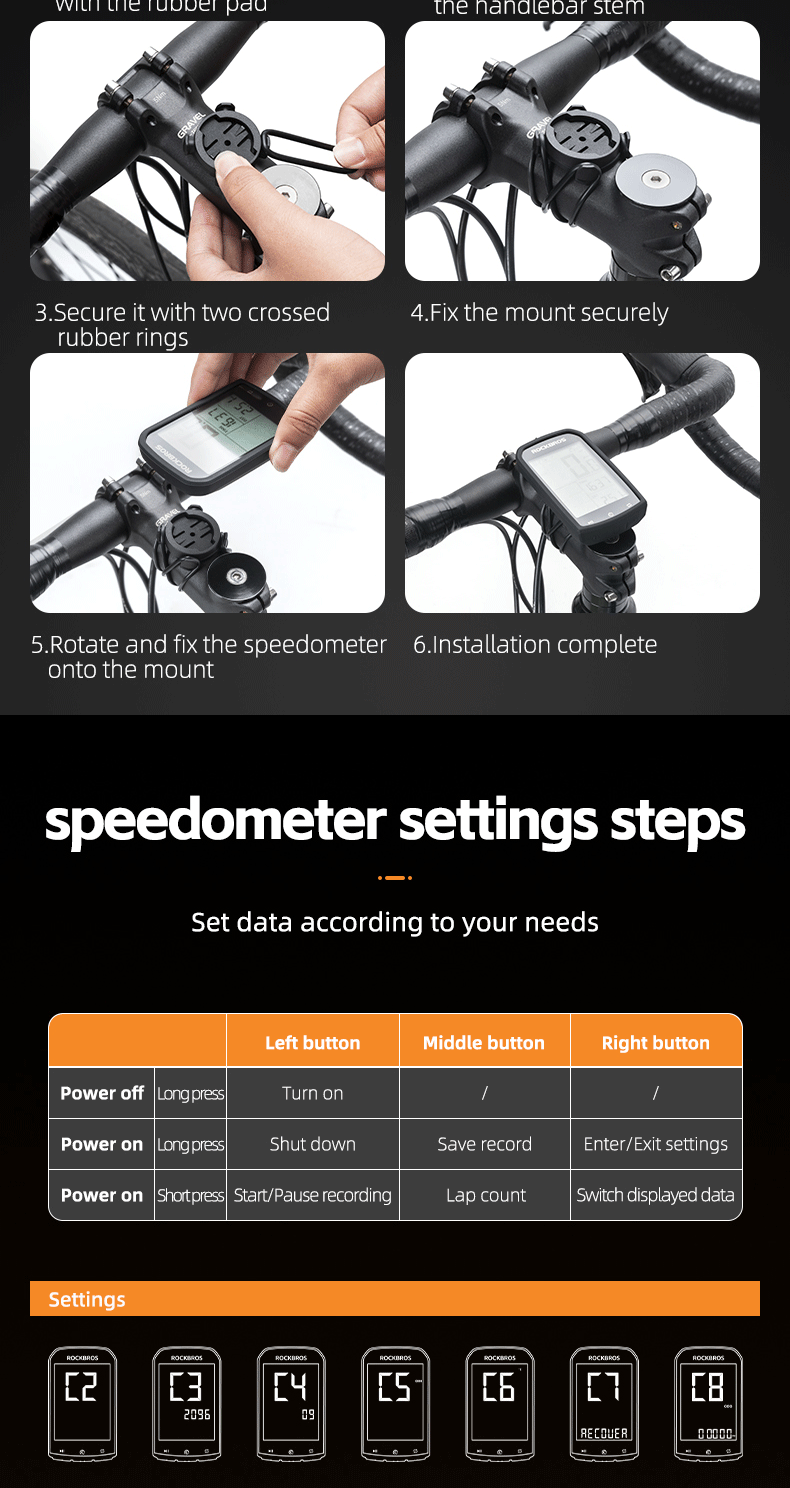 【PH Delivery】ROCKBROS M1 GPS Bike Computer Speedometer Wireless Power ...