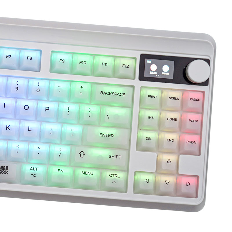 GMK 123 keys through milky white light-transmitting PC keycap screen ...