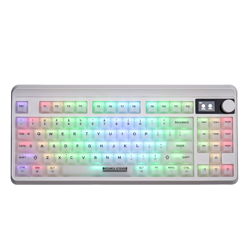 GMK 123 keys through milky white light-transmitting PC keycap screen ...
