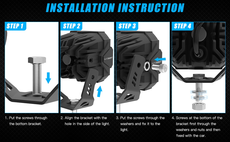 Novsight All Weather WL1 3 Inch Cube LED Shade Off Road Auxiliary ...