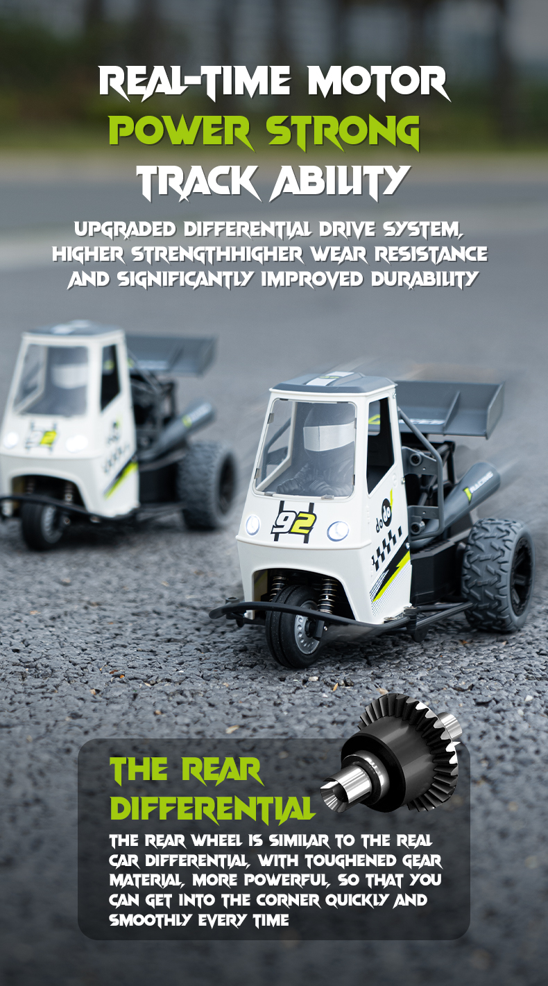 1:16 RC Tricycle Dodo Car High Speed Three-Wheeled Drifting Racing ...