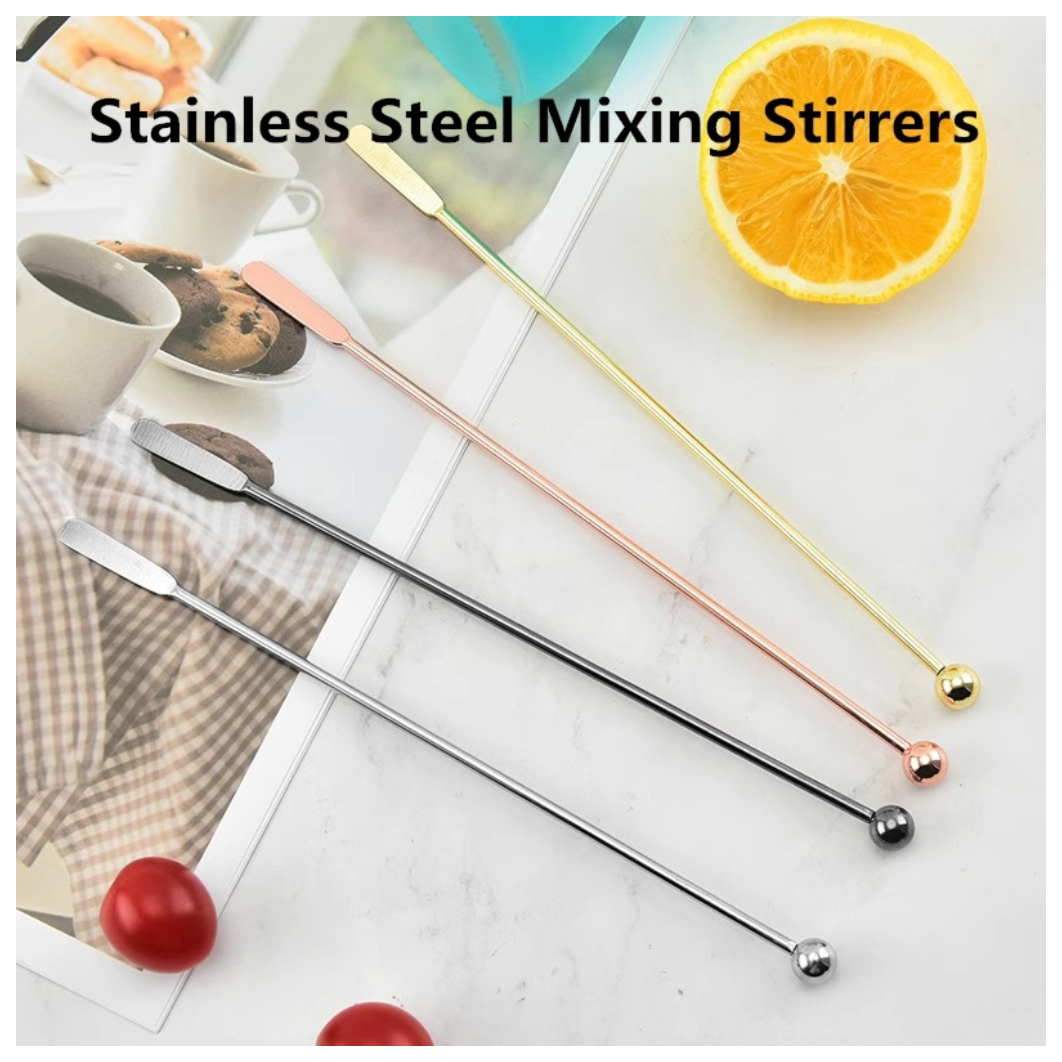 Coffee Stir Stick Stainless Steel Mixing Cocktail Stirrers Sticks ...