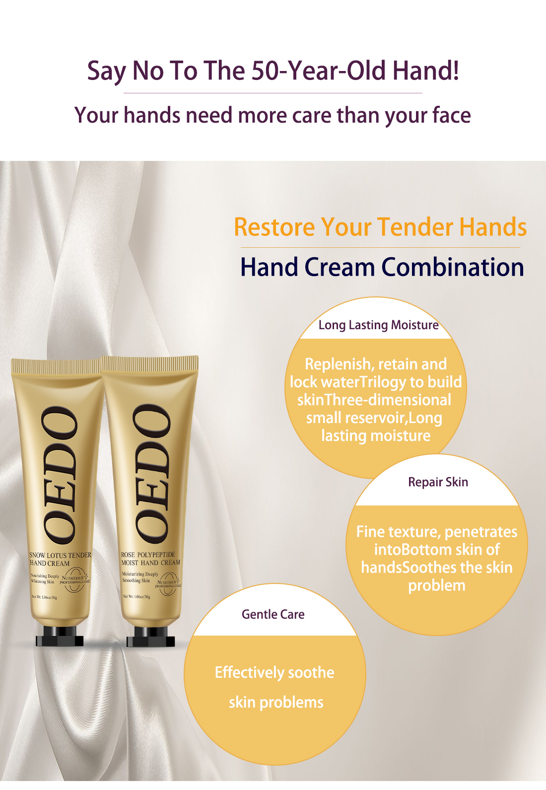 OEDO Rose Hand Cream Set Whitening Repair Nourishing 60g | Shopee ...