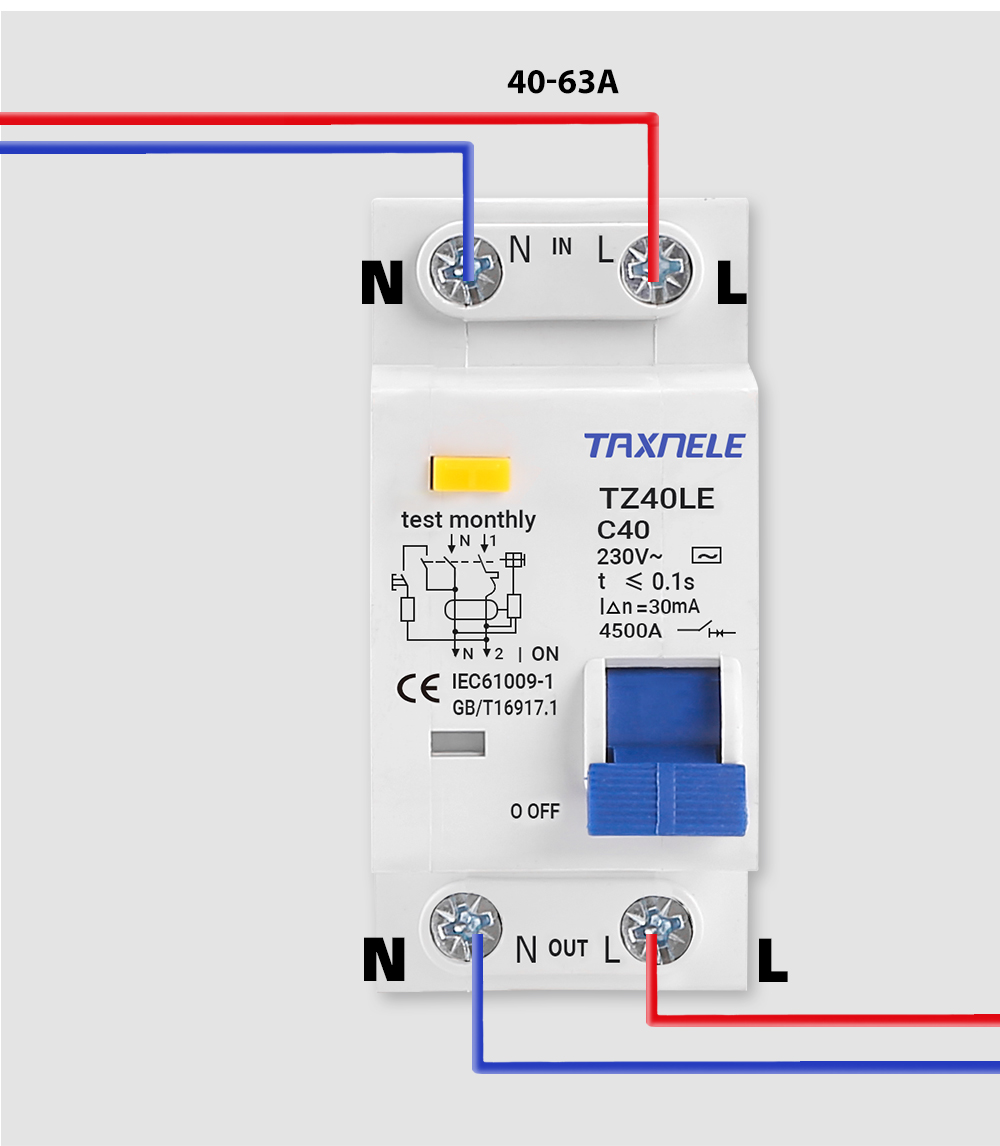 RCBO MCB DPNL Residual Current Circuit Breaker 1P+N DZ30LE DZ40LE EPNL ...