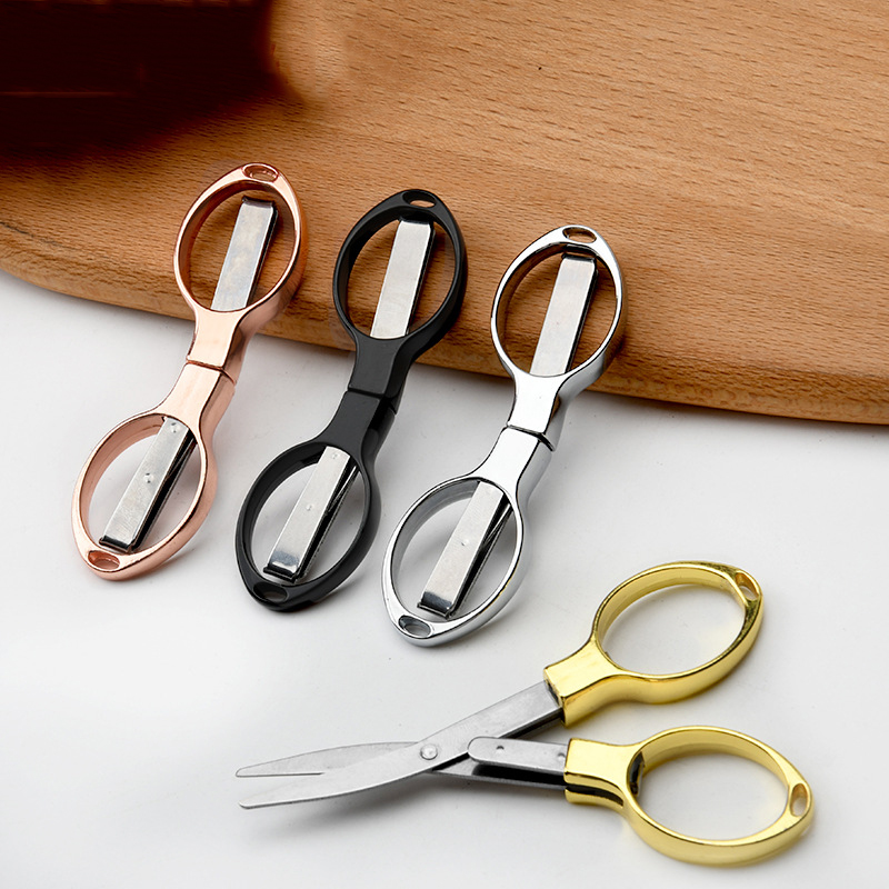 Stainless steel folding scissors travel fishing portable stretch shear ...