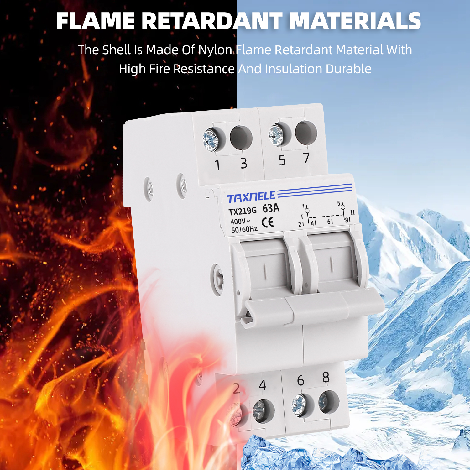 2P 40A 63A AC 230V 400V MTS Dual Power Manual Transfer Interlock ...