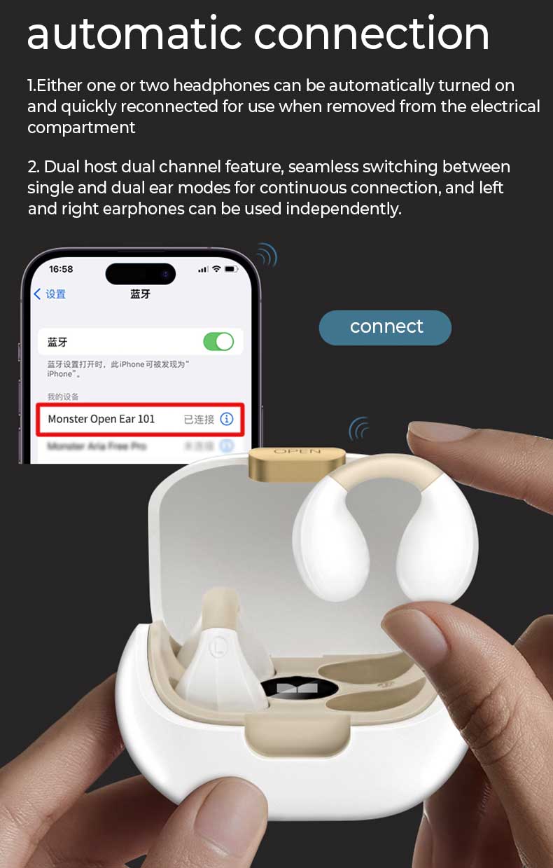 Monster Open Ear 101 Bone Conduction Bluetooth Wireless Sports ...