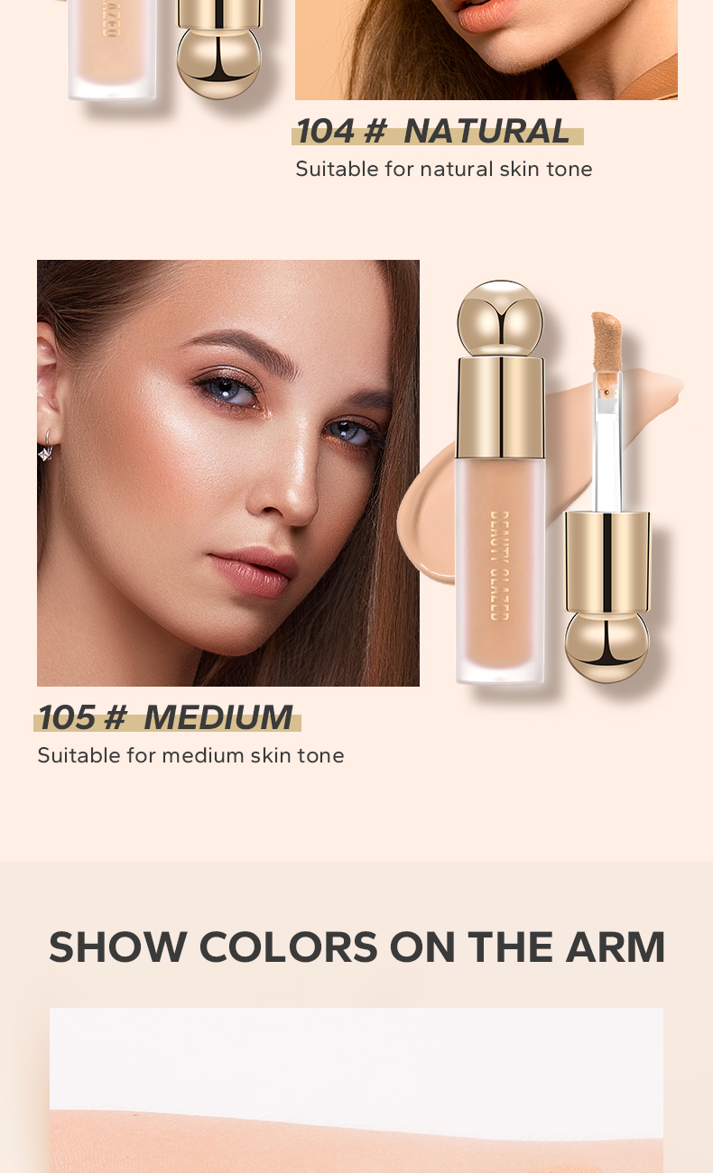 BEAUTY GLAZED Matte Full Coverage Liquid Concealer 24 Hours Smooth ...