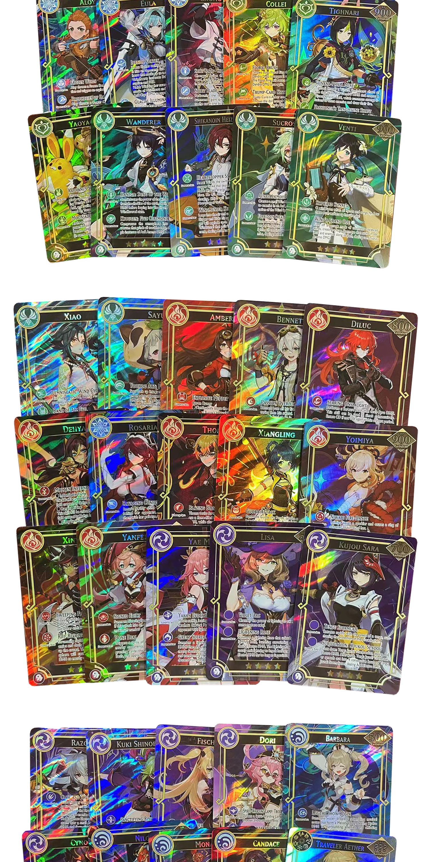 60pcs Genshin Impact Card UR UTR Rare Classic Holographic Card Luxury ...
