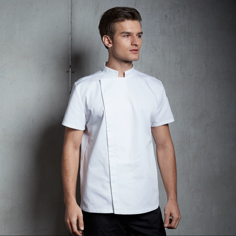 Chef uniform short-sleeved male hotel restaurant chef uniform Western ...
