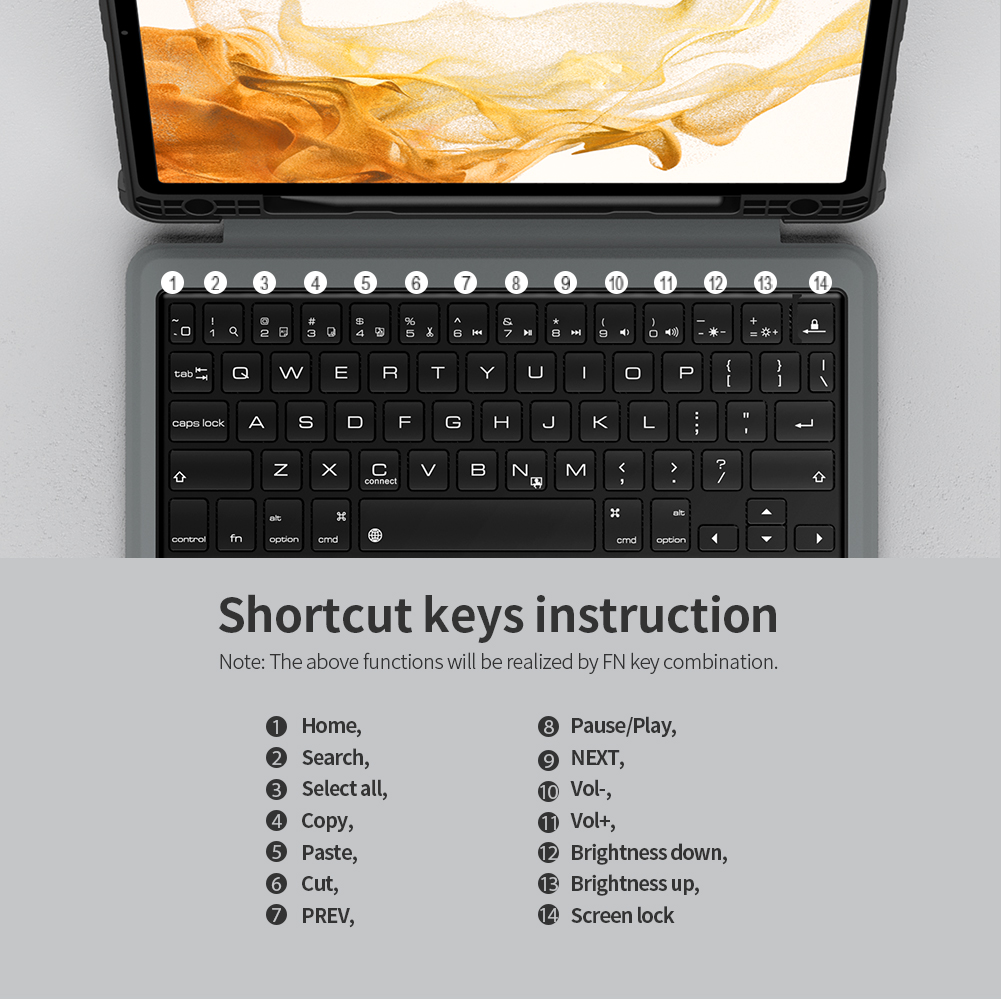 NILLKIN For Samsung Galaxy Tab S8 Case Bluetooth Keyboard Case For Tab ...