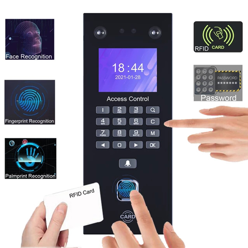 2.4 inch Facial Access Control Time Attendance Machine Biometric IR ...