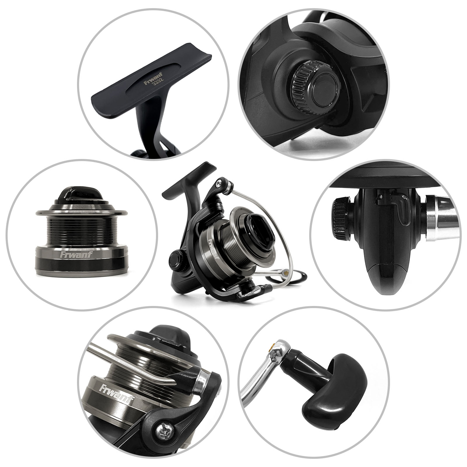 Frwanf AF1000-5000 Spinning Reel Seawater/Freshwater Shallow Spool Long ...
