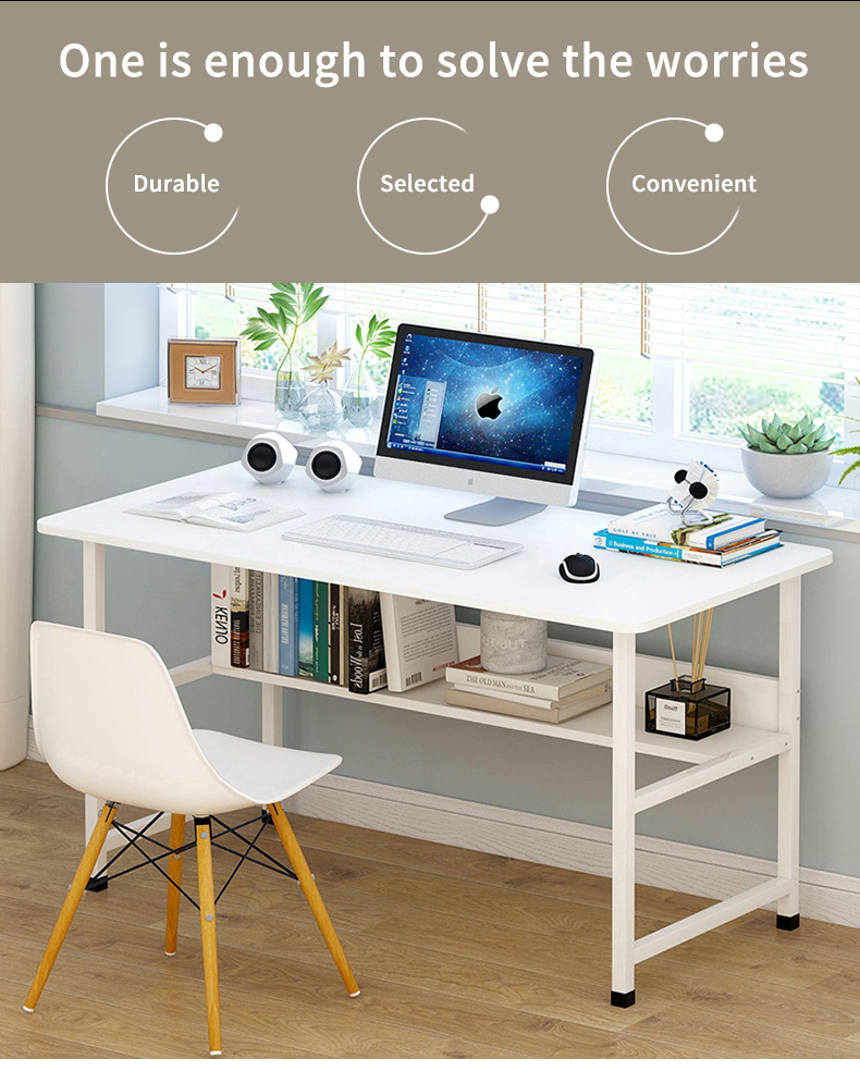 100*45*73CM Computer Table Solid Wooden Office Desk Study Table ...