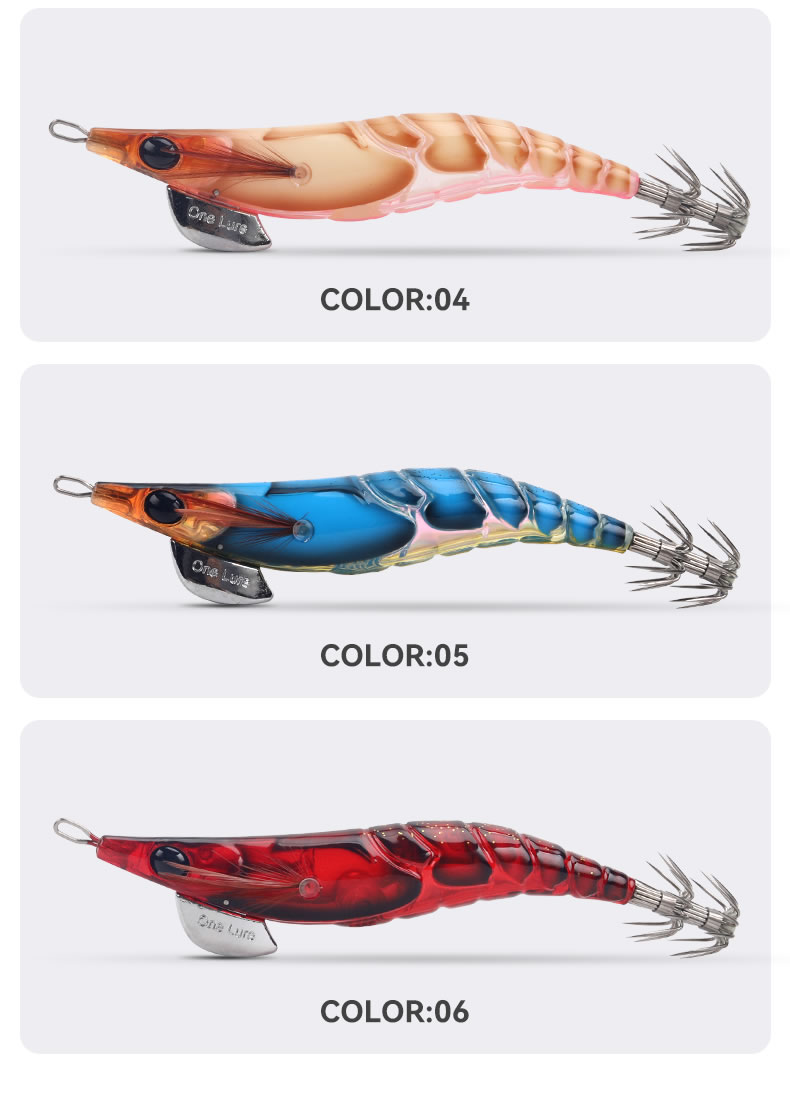 Kingdom EGI SHRIMPER Fishing Lures 55mm 70mm 80mm 92mm 110mm Squid Lure Lead Eging Lure Sinker ...