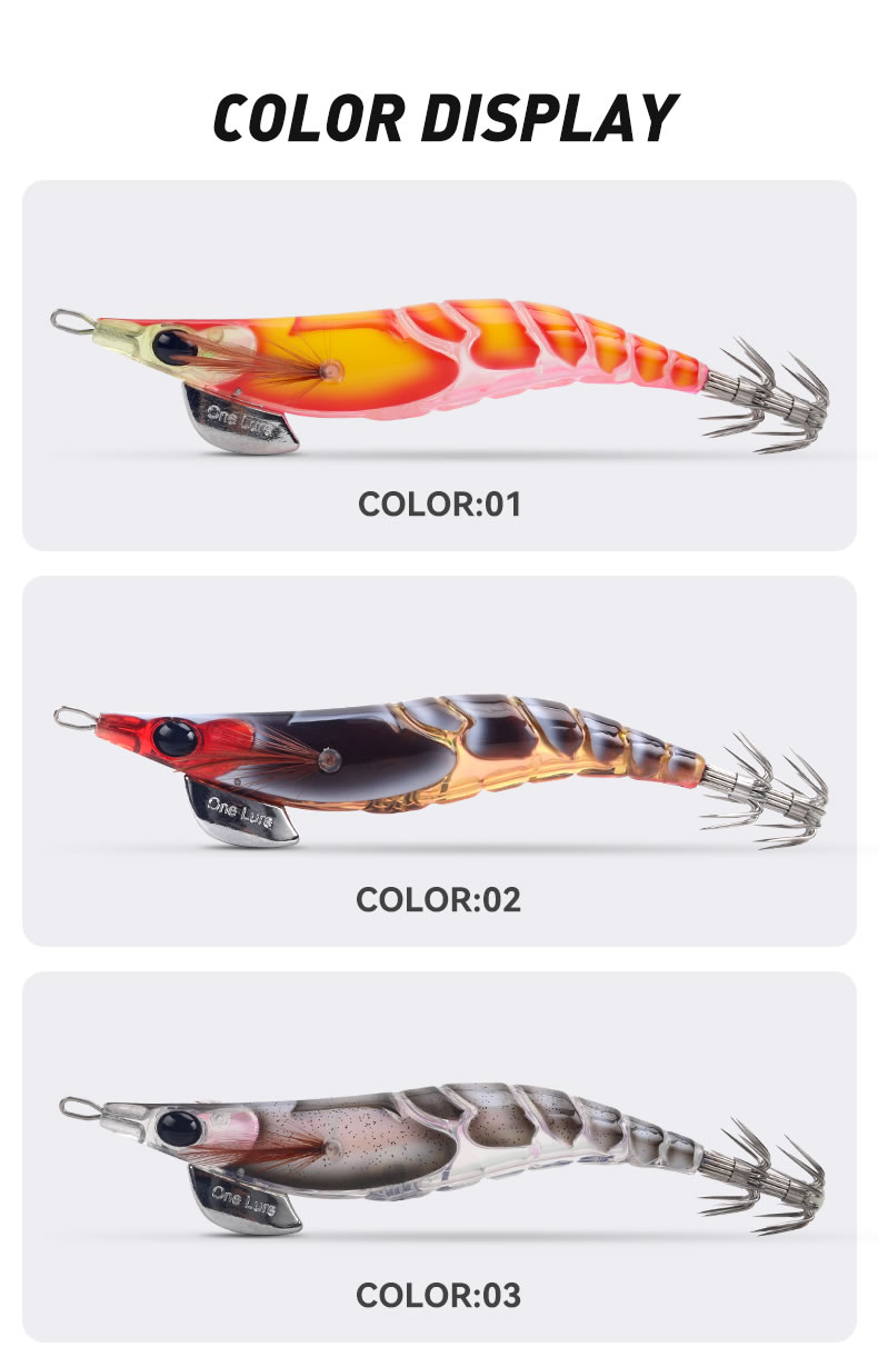 Kingdom EGI SHRIMPER Fishing Lures 55mm 70mm 80mm 92mm 110mm Squid Lure Lead Eging Lure Sinker ...