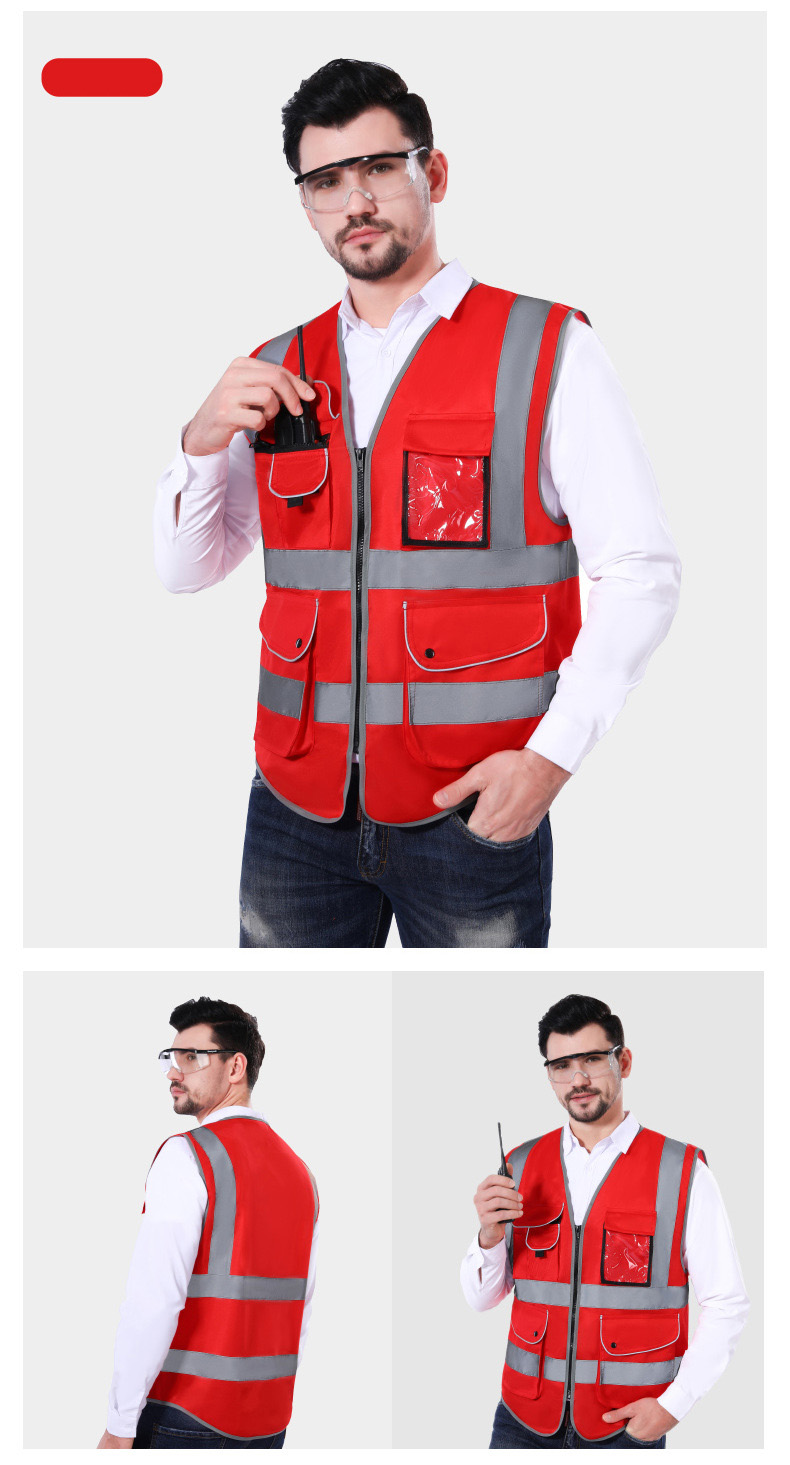 Construction Safety Vest Reflective Work For Men Women Hi Vis Vest With ...