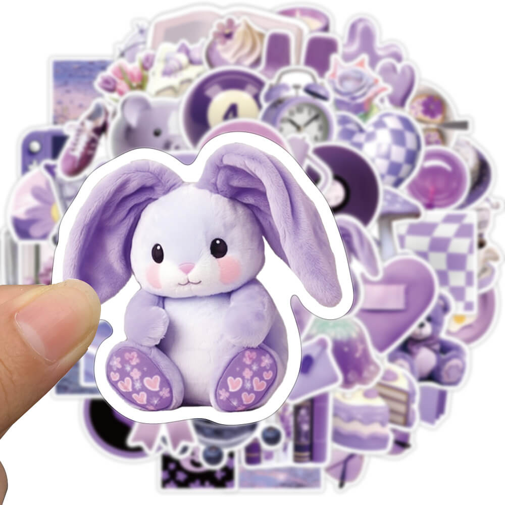 [Large Sticker]56pcs Art INS Style Purple Cartoon Stickers Aesthetics ...