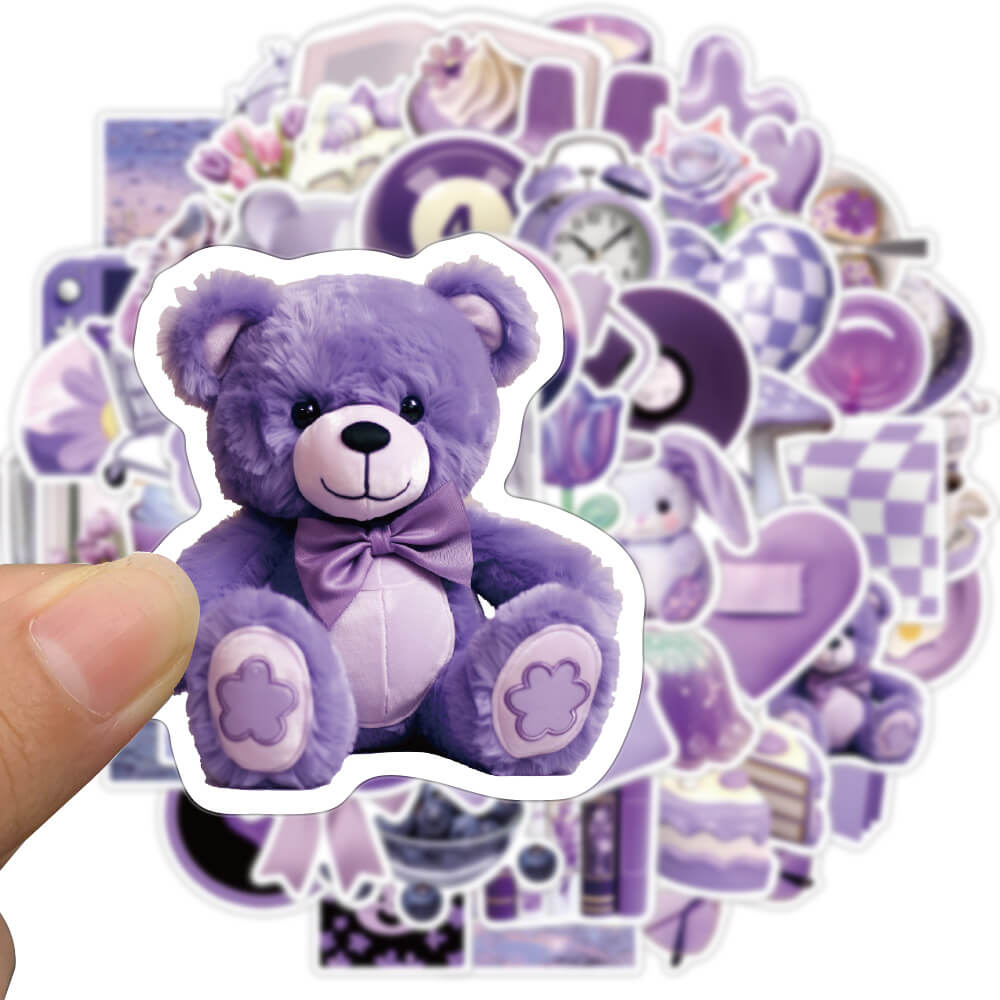 [Large Sticker]56pcs Art INS Style Purple Cartoon Stickers Aesthetics ...