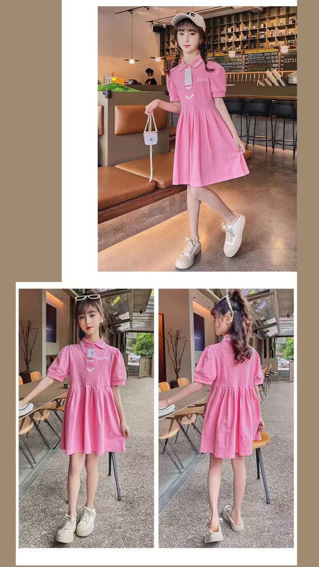 White Dress For Kids Girl Cotton Dress For School Fashion Polo Dress ...