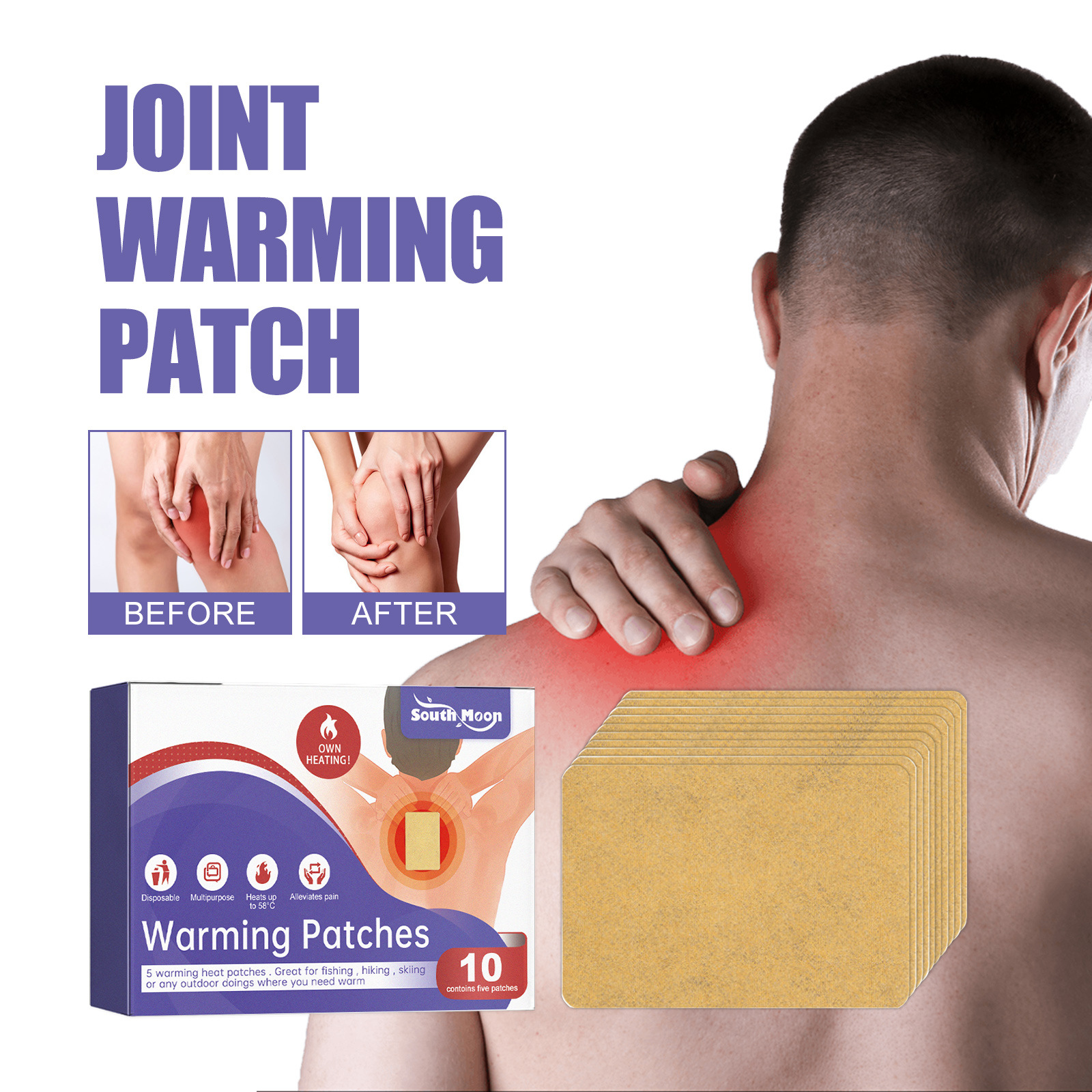 South Moon Spine Pain Patch Medical Lumbar Joint Ache Analgesic Improve ...