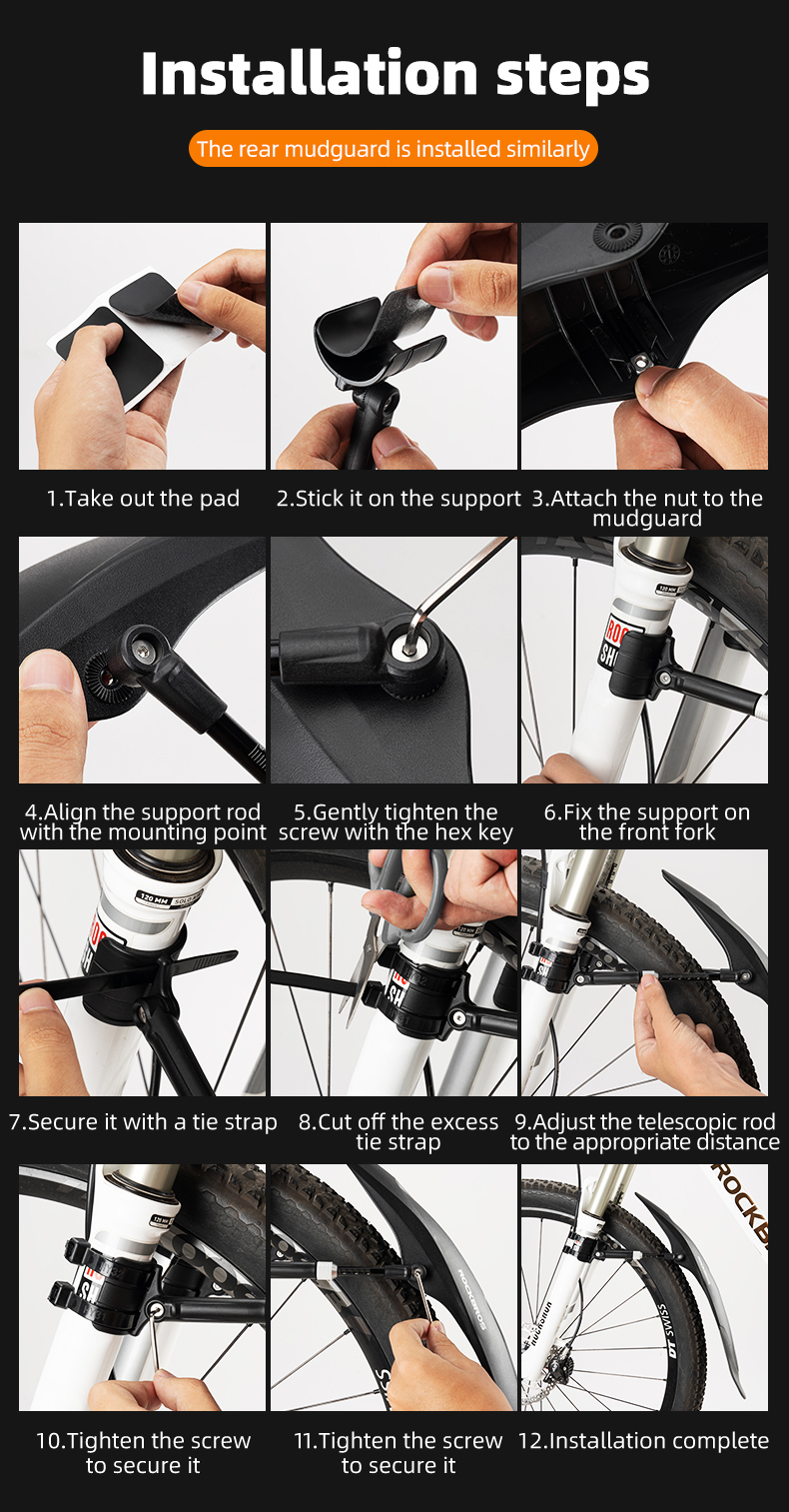 【PH Delivery】ROCKBROS Mountain Bike Fender Removable Quick Release ...