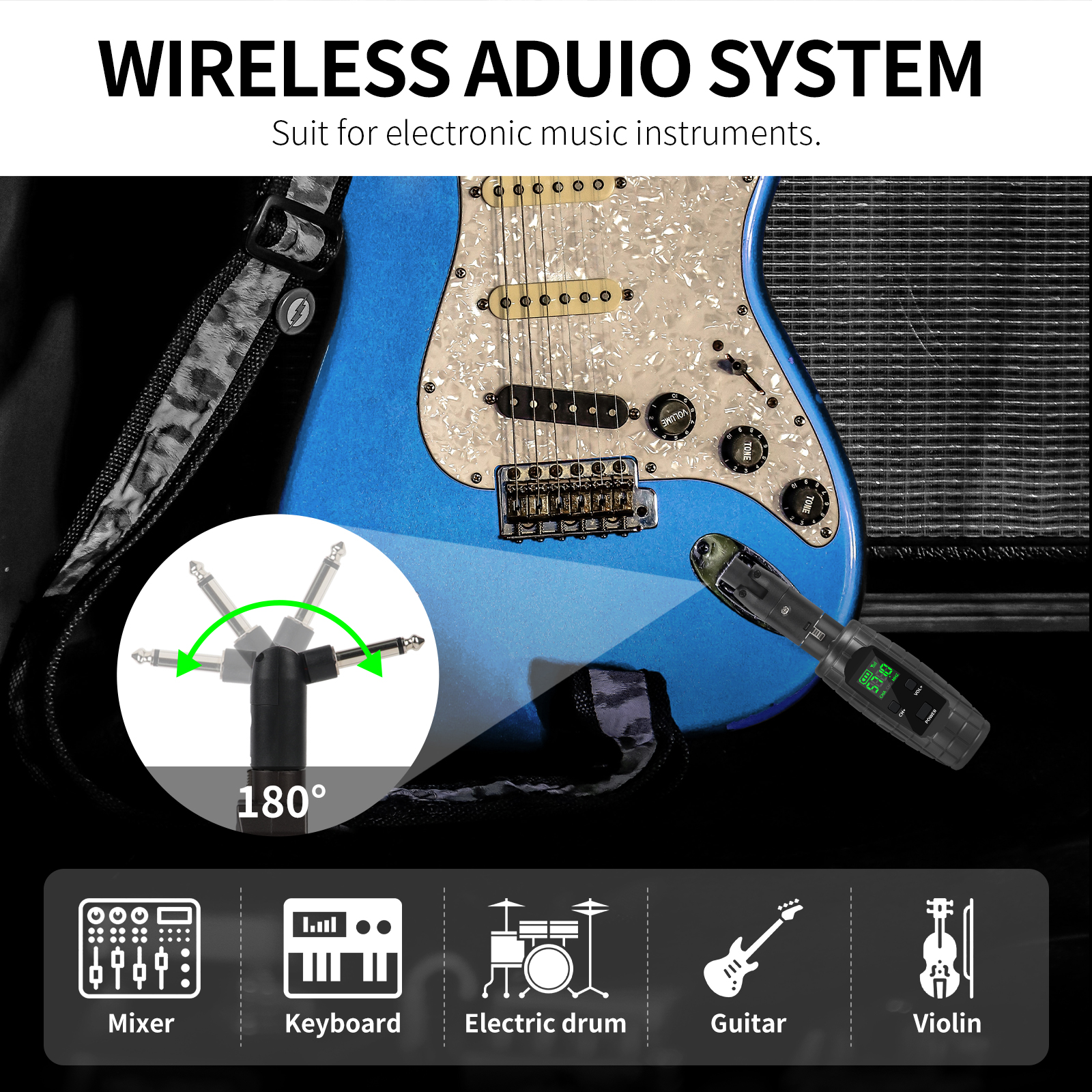 XTUGA U95 Wireless XLR Transmitter and Receiver UHF Wireless Guitar ...