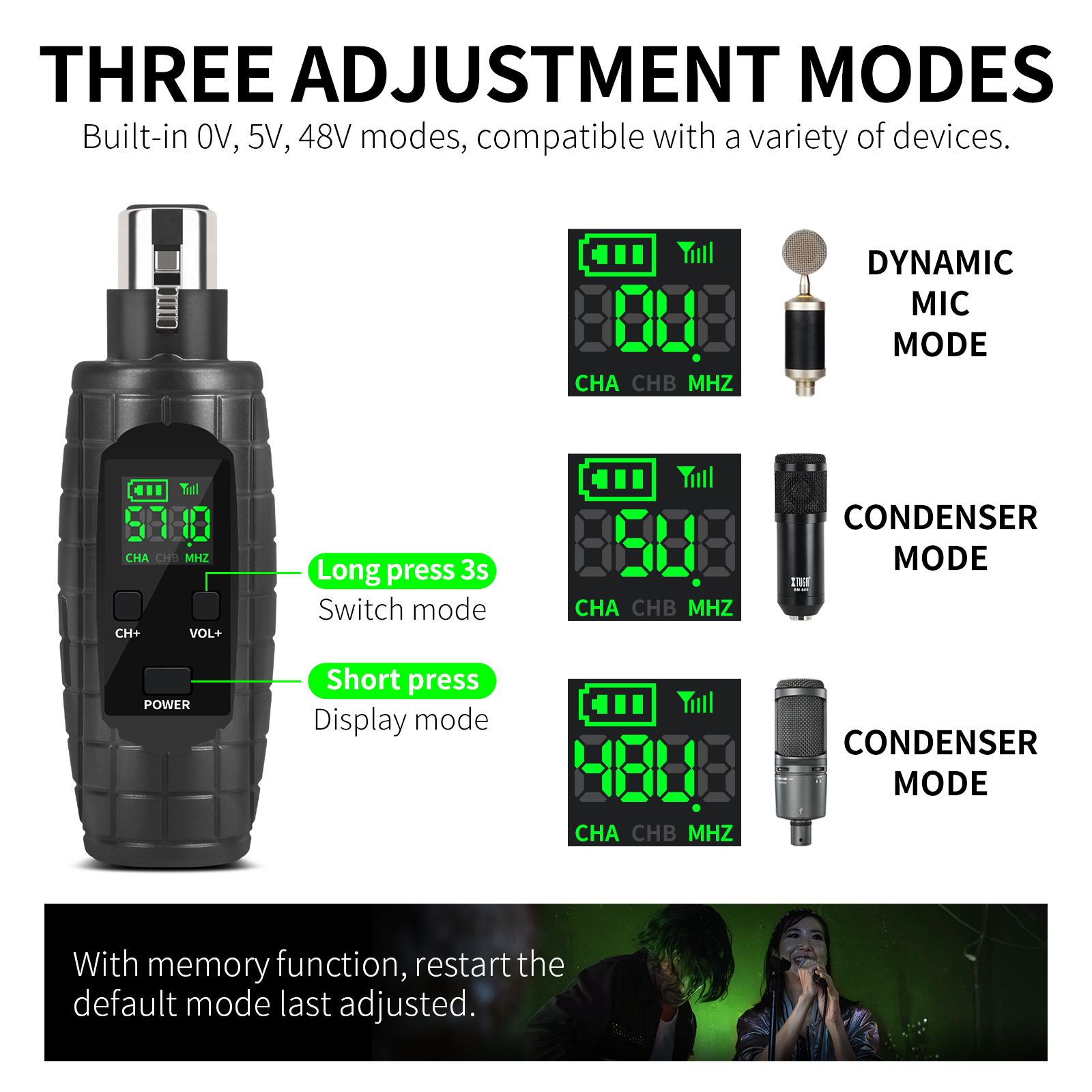 XTUGA U95 Wireless XLR Transmitter and Receiver UHF Wireless Guitar ...