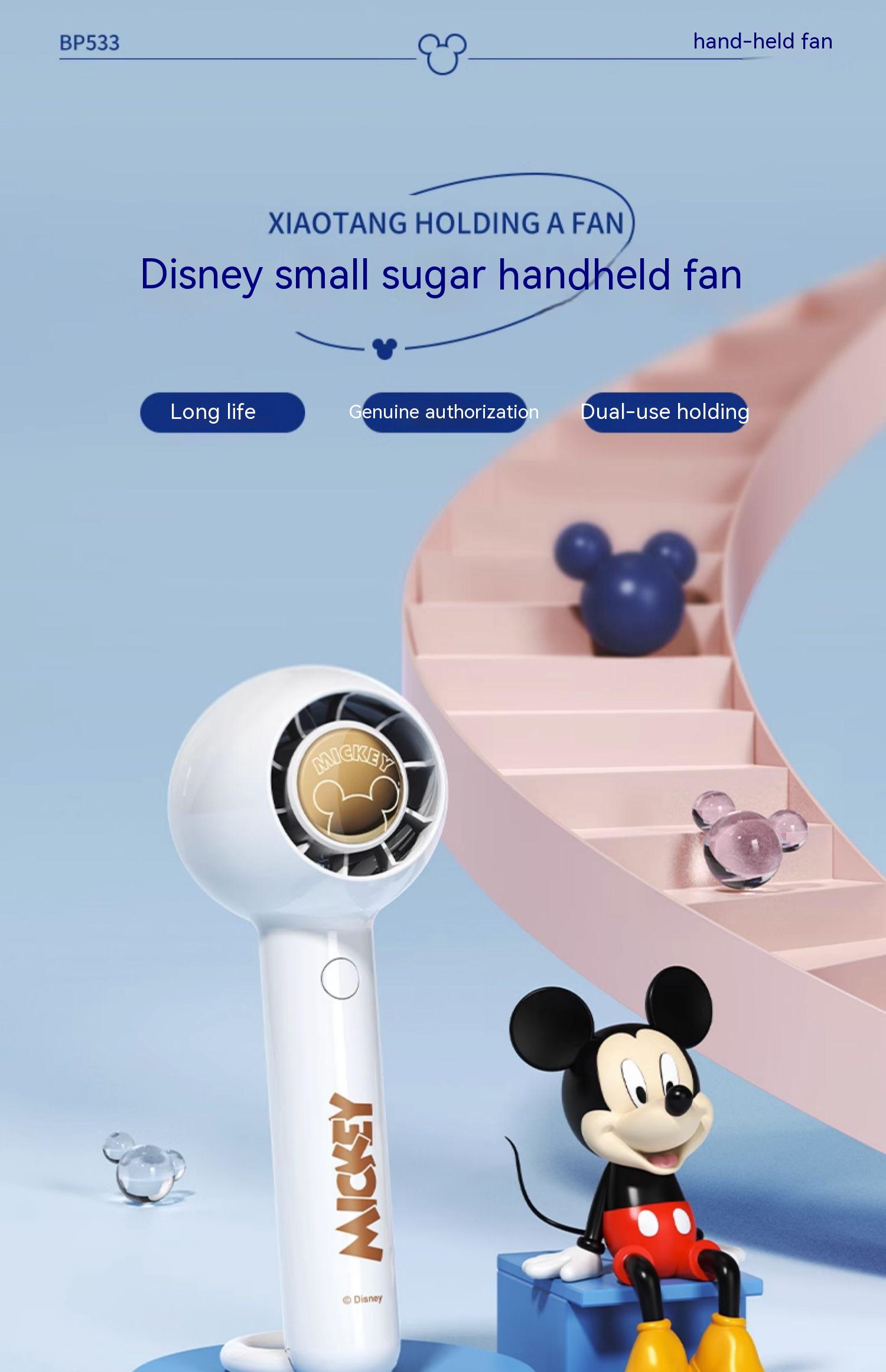 Disney Mickey Mouse Mini Handheld Fan Portable Usb Rechargeable Cooling ...