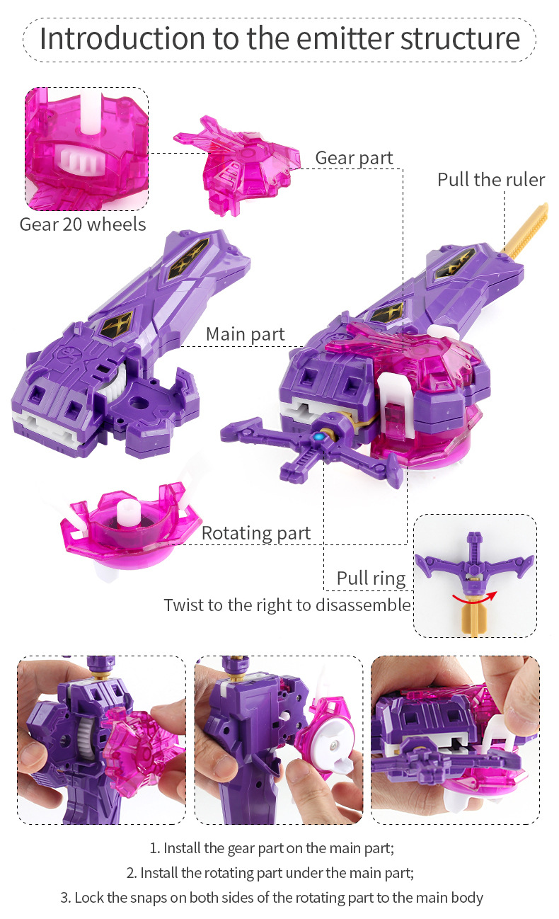 Z Brand B-200 Burst Beyblade A/B Styles LR Sword Xiphoid Xcalibur ...