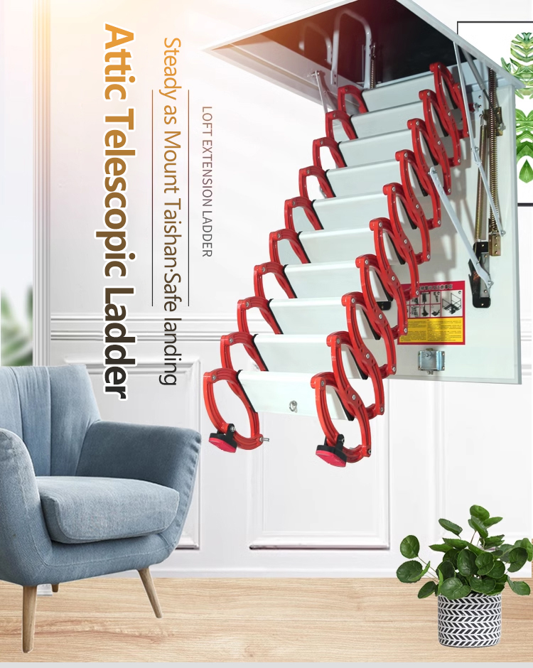 Attic Telescopic Ladder Lifting Retractable Staircase Home Villa ...