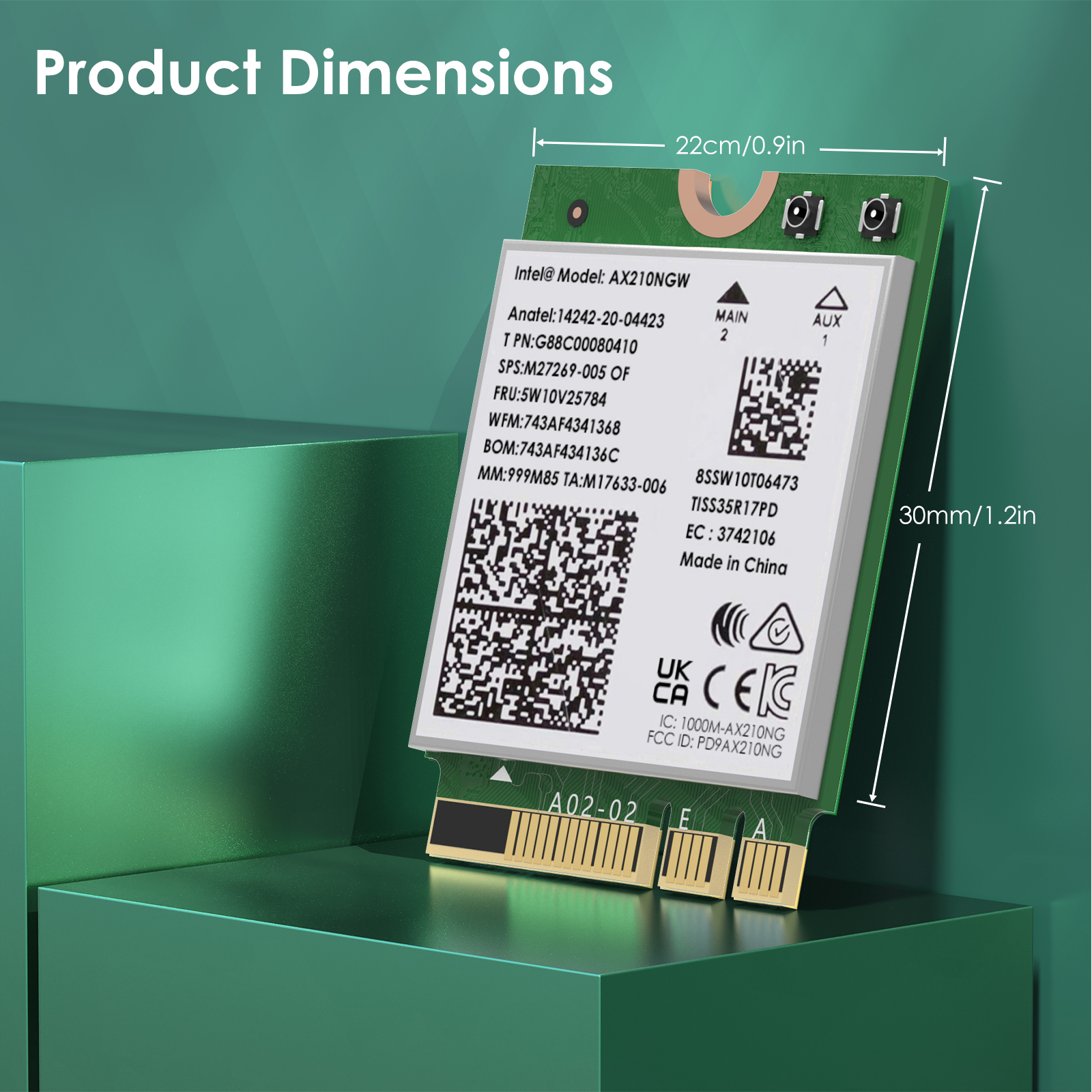 WAVLINK WiFi 6E Wireless Card, Intel AX210 Tri-Band 5400Mbps 2.4GHz ...