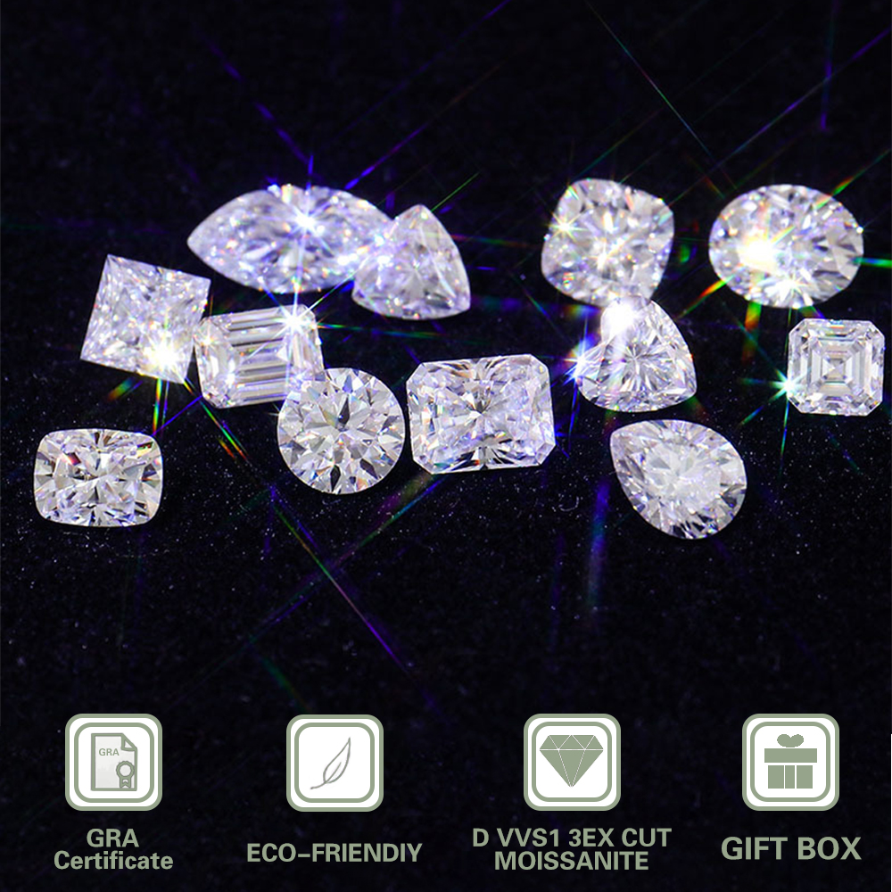 GRA moissanite Loose stone special shaped princess square chamfer D ...