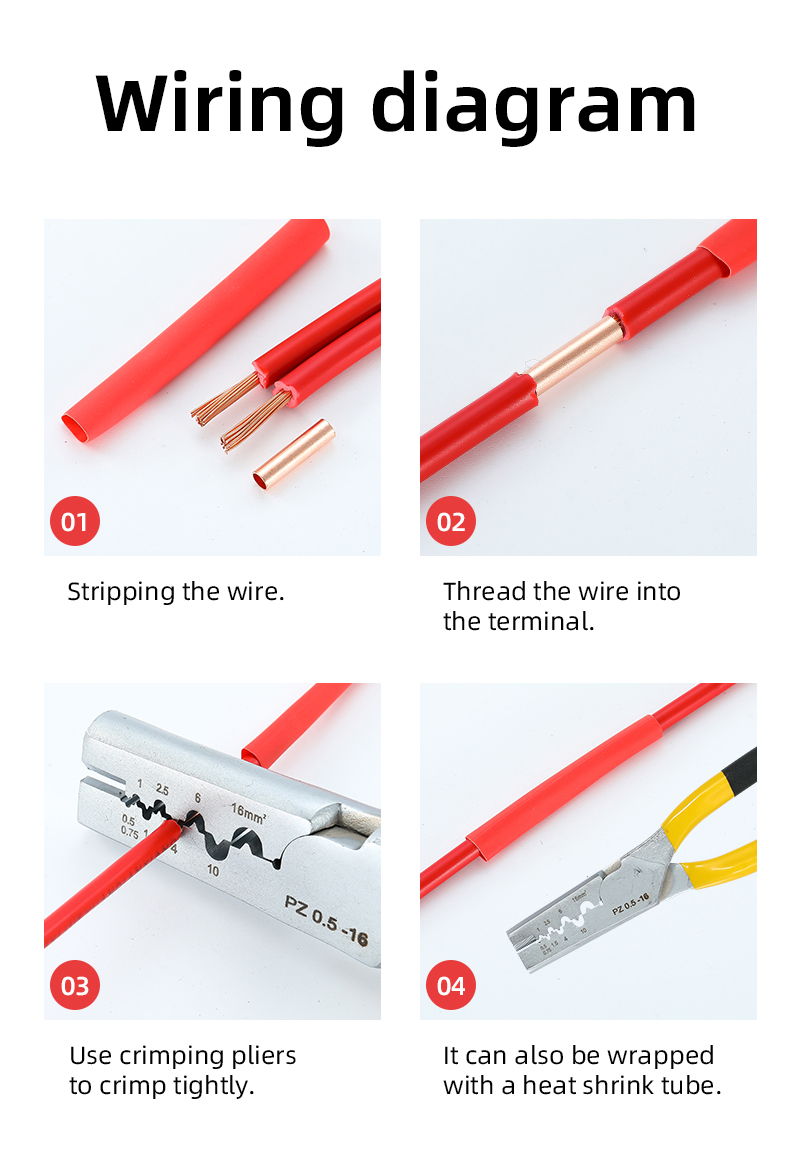 100Pcs GT Copper Connecting Pipe Wire Joint Small Copper Tube Terminal ...