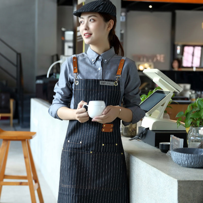 Ready Stock Apron woman waterproof apron coffee shop worker work suit ...