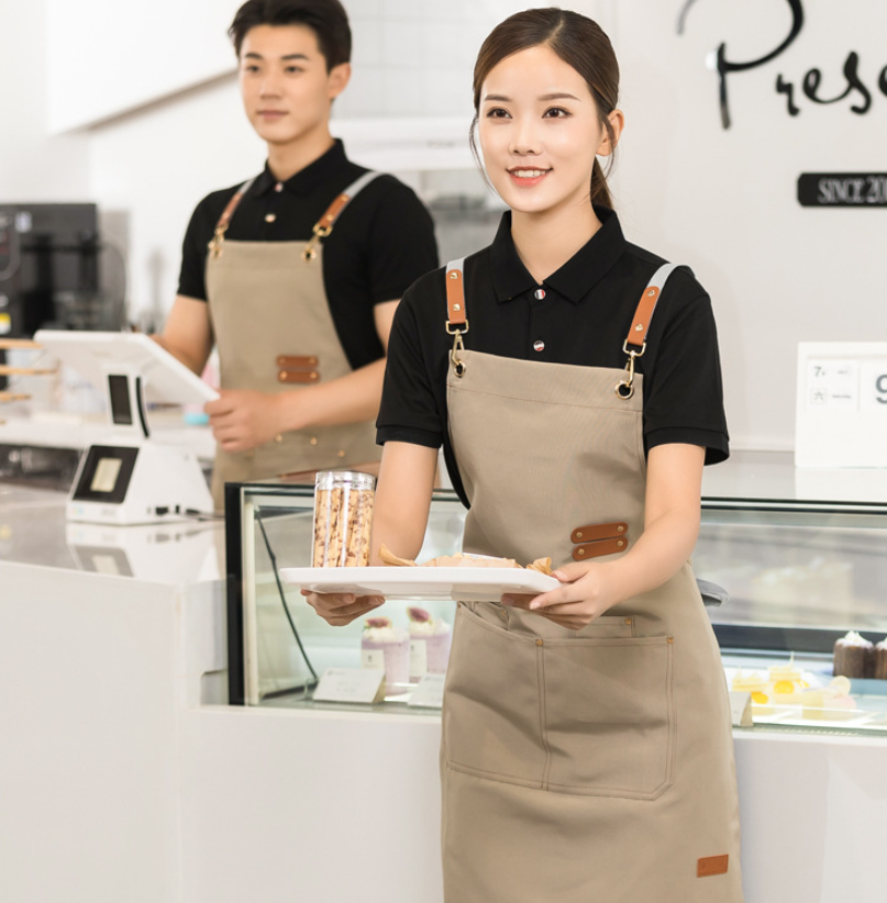 Ready Stock Apron woman waterproof apron coffee shop worker work suit ...