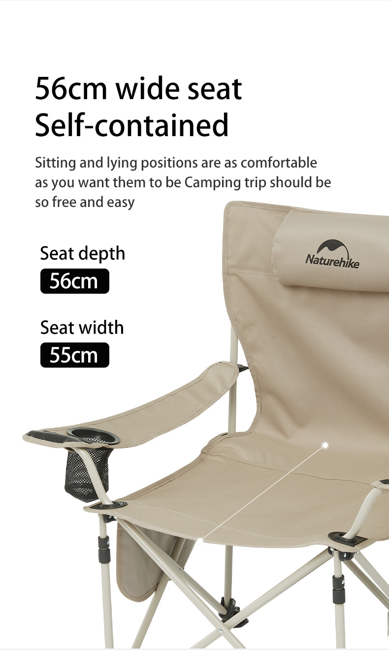 Naturehike Multi Functional Table Deck Chair Portable Outdoor Camping Folding Leisure Back Chair ...