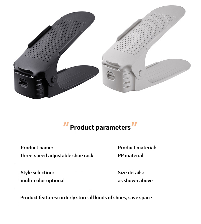 2pcs Adjustable Shoe Stacker Double Shelf Space Savers Shoe Slots ...