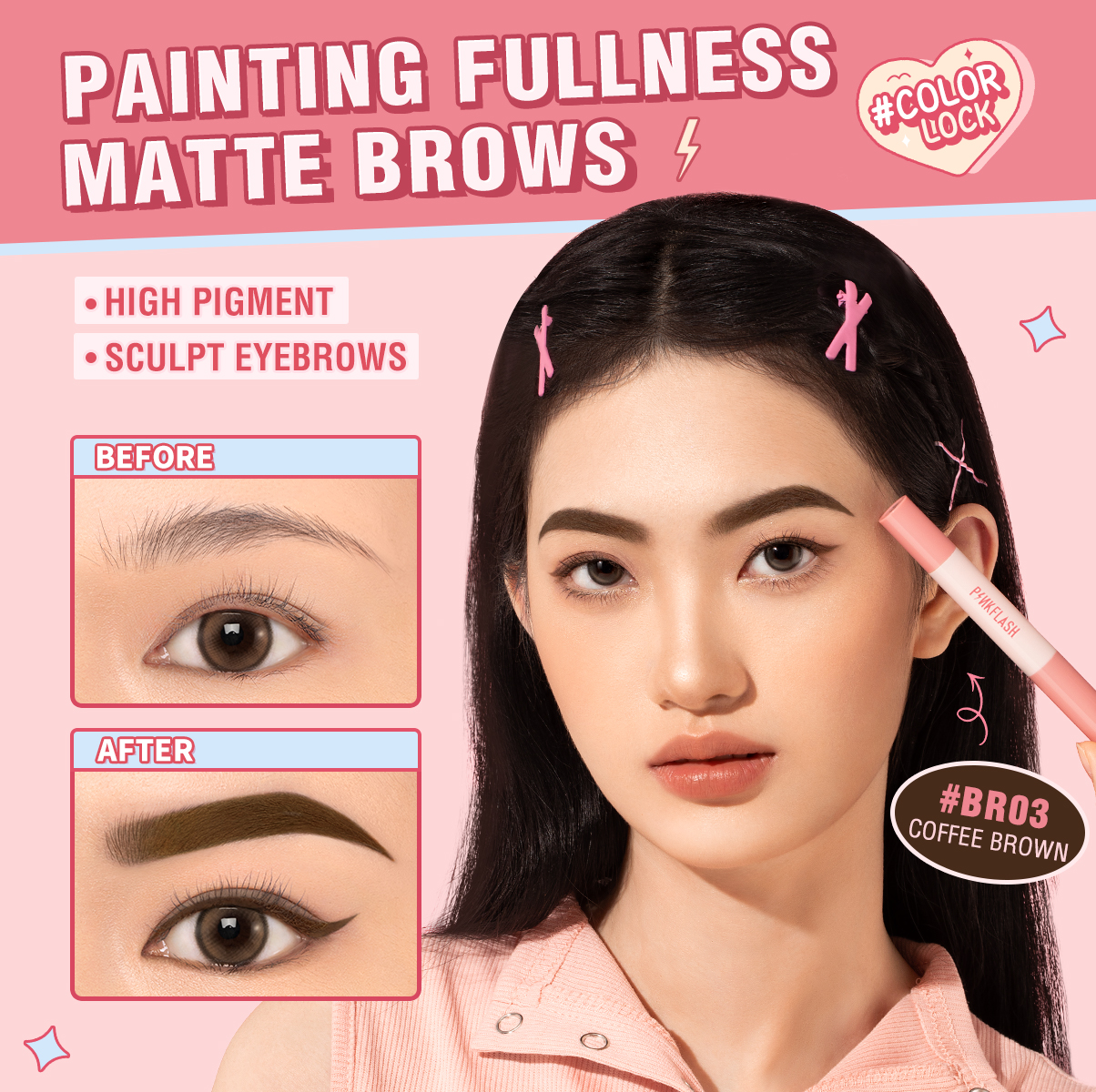 Pinkflash Waterproof Eyebrow Pomade Cream High Pigment Smudge-Proof ...