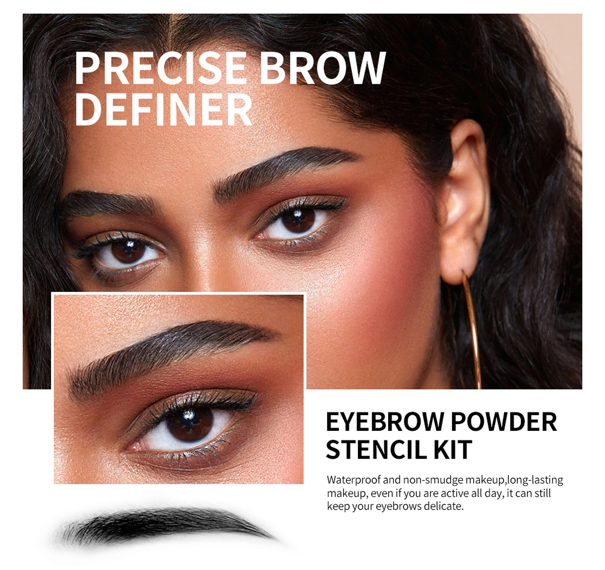 IBCCCNDC New Eyebrow Stamp Stencil Kit One Step Shaping - Brow Powder ...