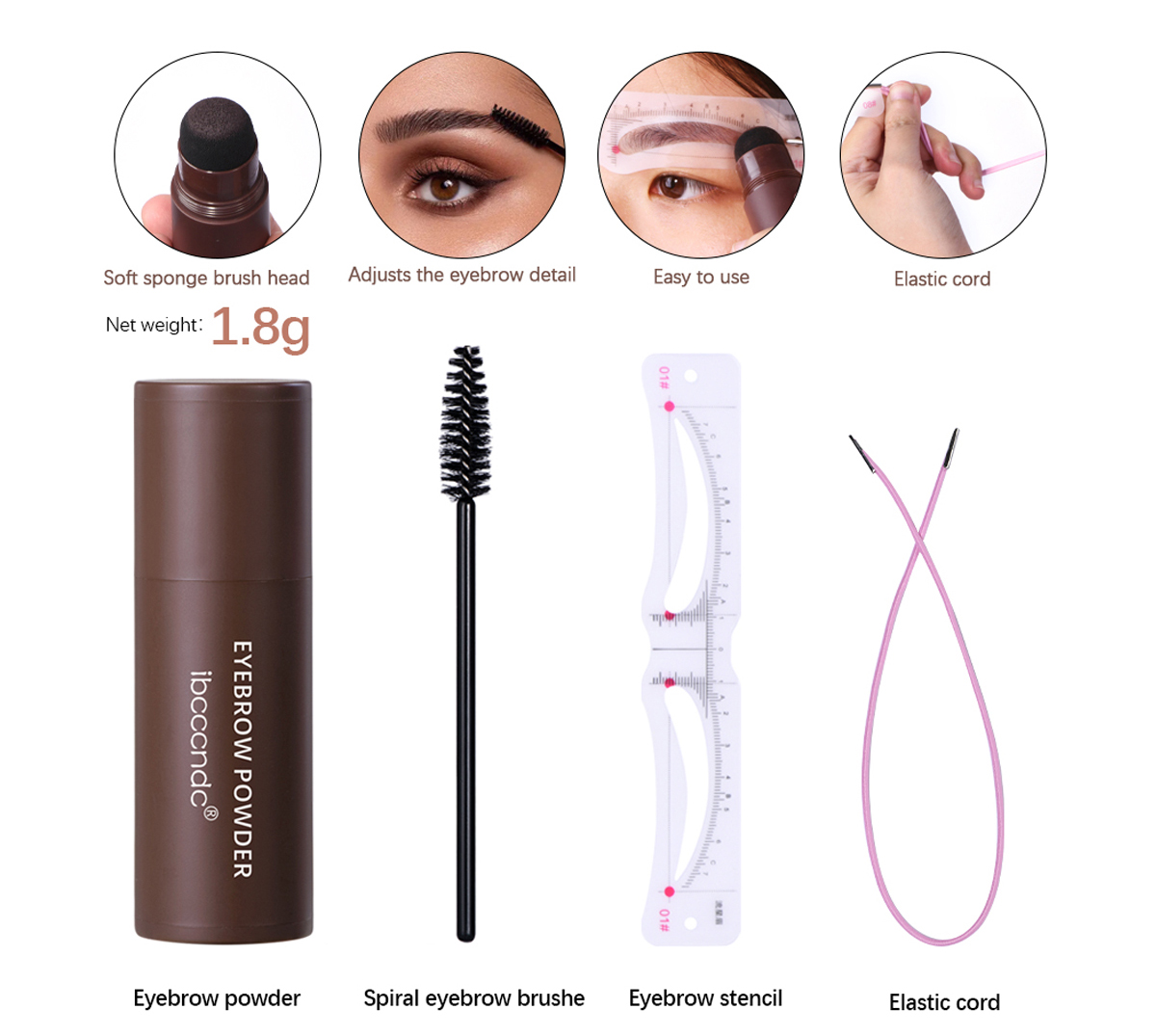 IBCCCNDC New Eyebrow Stamp Stencil Kit One Step Shaping - Brow Powder ...